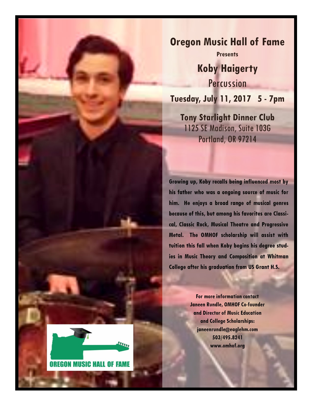 2017 Scholarship Recipients - Oregon Music Hall of Fame